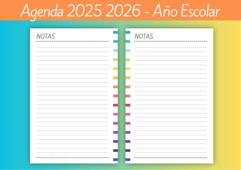 Agenda 2025 2026 - Año Escolar - para imprimir - Semanal - Meses ...