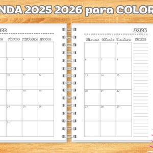 Agenda 2025 2026 - Año Escolar - para Colorear - para imprimir ...