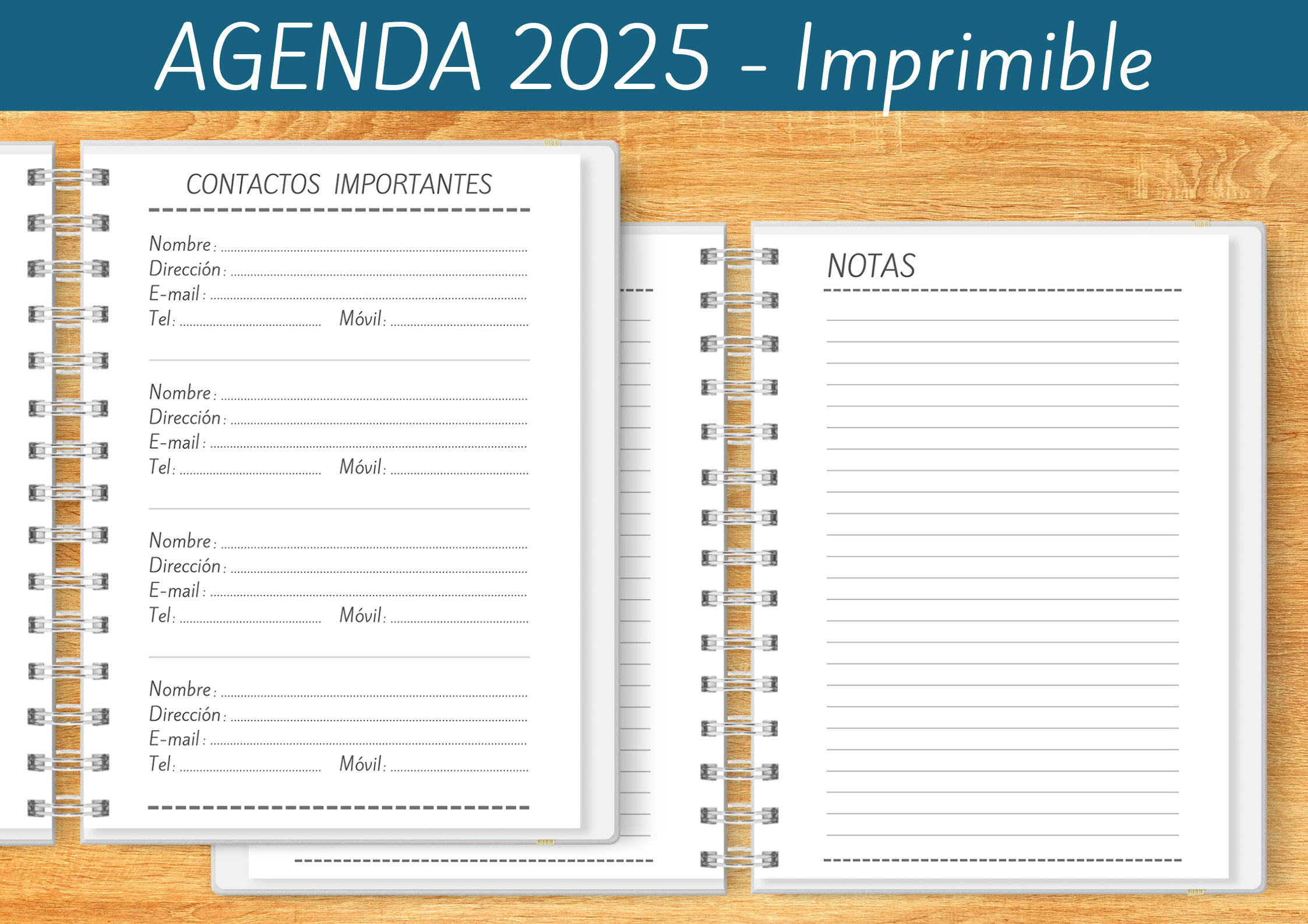 Agenda 2025 para imprimir - Semanal - Meses separados - Planeadores Mensuales - Gastos - Notas ...