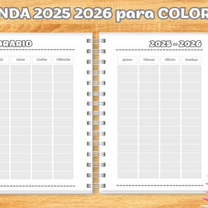 Agenda 2025 2026 - Año Escolar - para Colorear - para imprimir ...