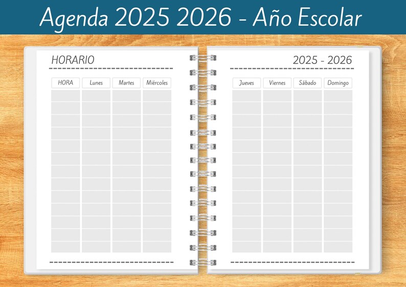 Agenda 2025 2026 Diaria - Año Escolar - Imprimible - Agosto a Julio ...