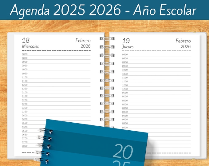 Agenda 2025 2026 - Año Escolar - Imprimible - Agosto a Julio - Vista ...