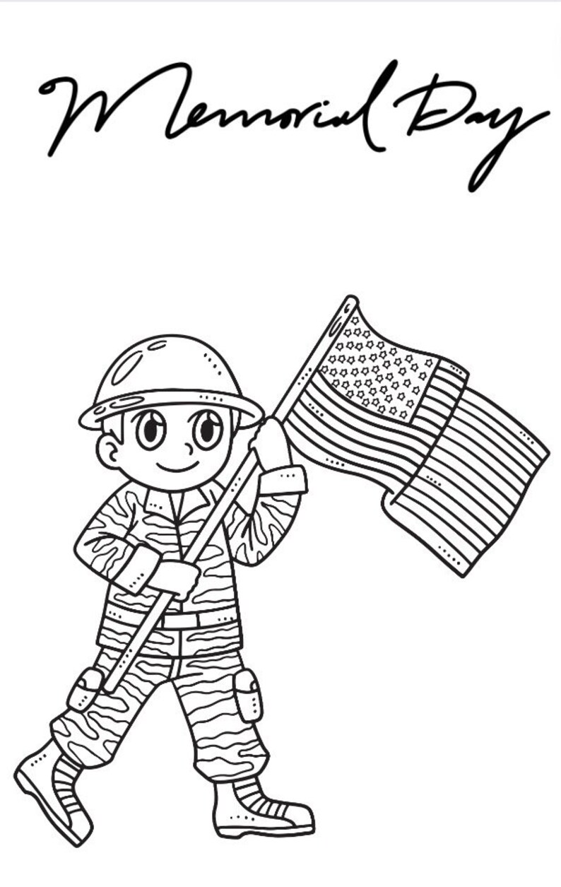 Memorial Day Coloring Pages - Etsy