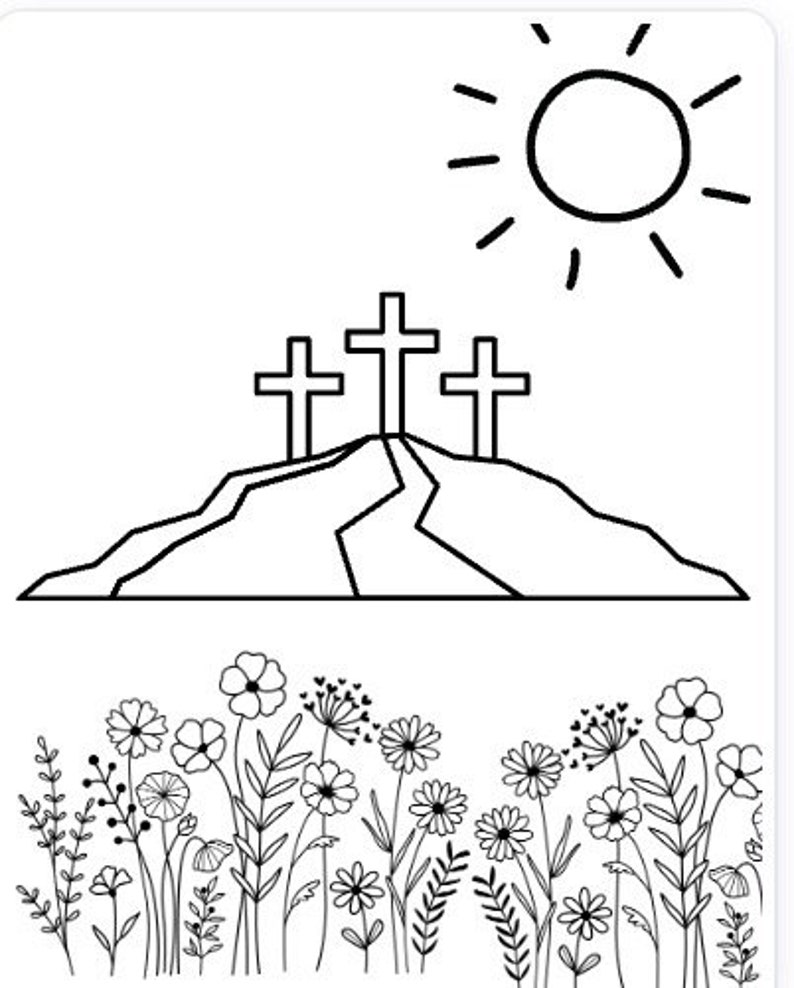 Christian Easter Coloring Sheets - Etsy
