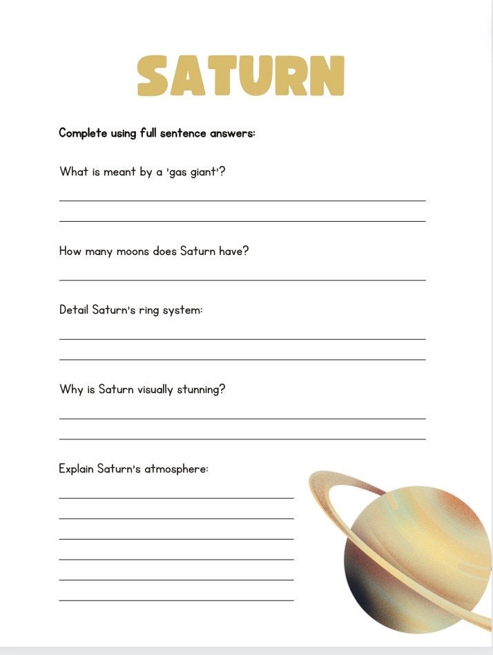 Solar System Packet - Etsy