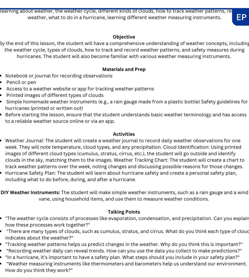 Weather Packet - Etsy