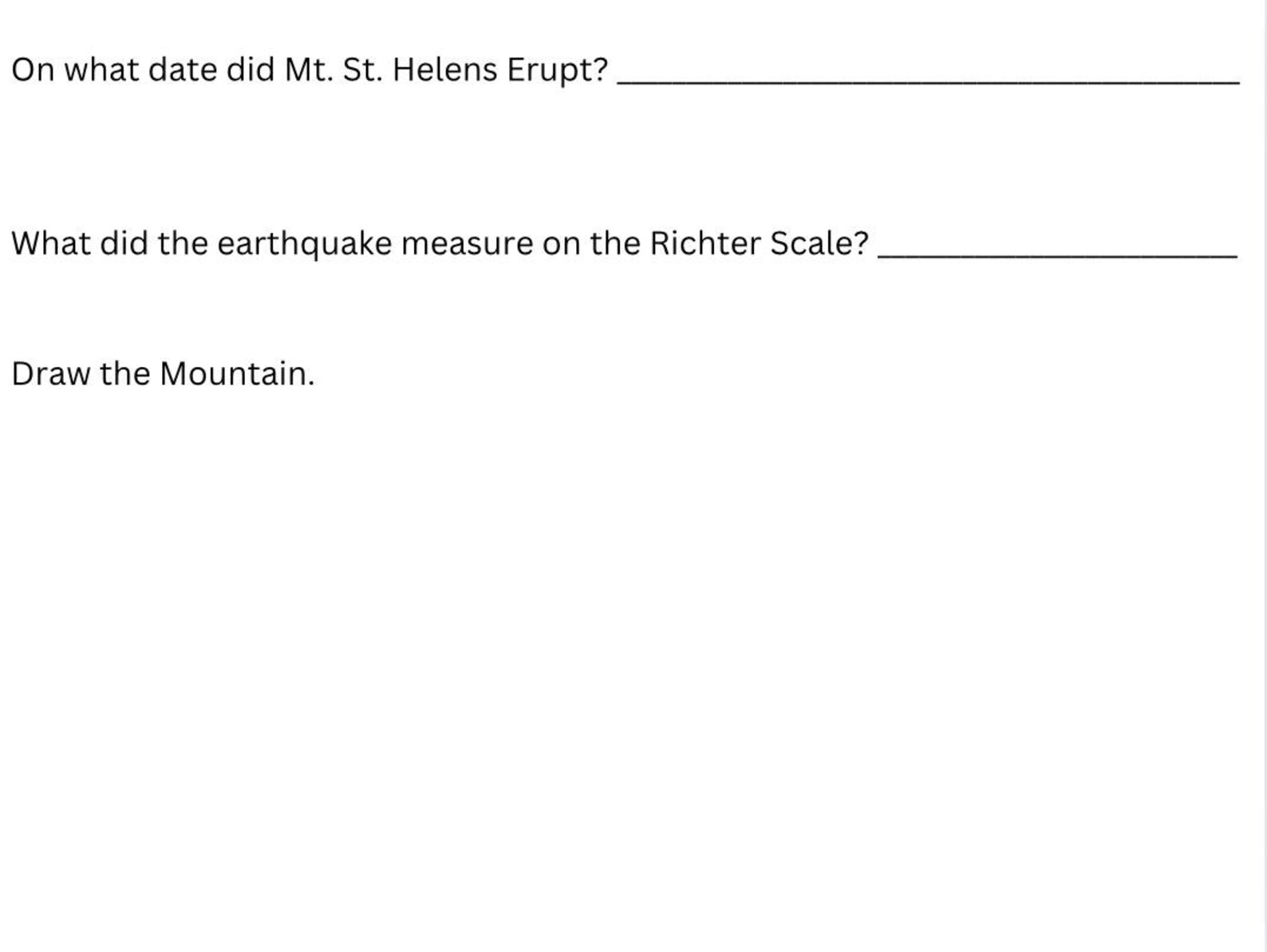 Mt St Helen’s Workbook - Etsy