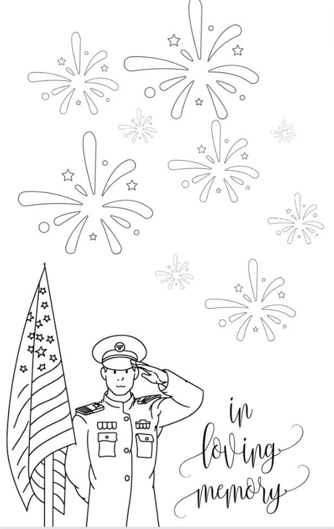 Memorial Day Coloring Pages - Etsy