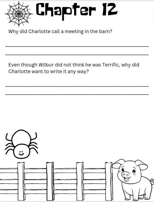 Charlotte’s Web Worksheets and Coloring Sheets. Along With Detailed ...