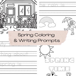 Spring Coloring Sheets and Writing Prompts - Etsy
