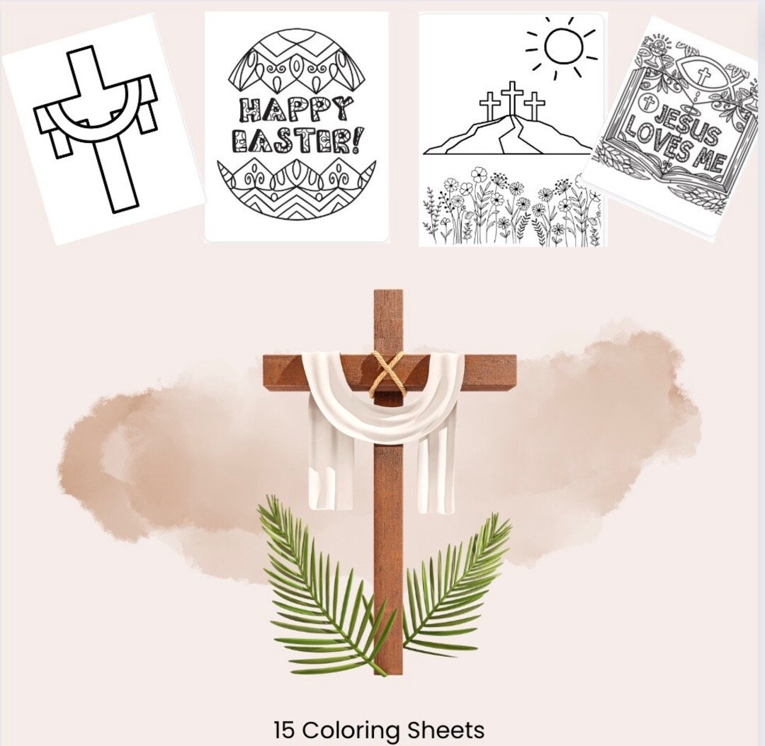 Christian Easter Coloring Sheets - Etsy