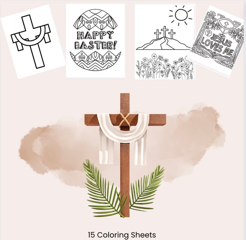 Christian Easter Coloring Sheets - Etsy