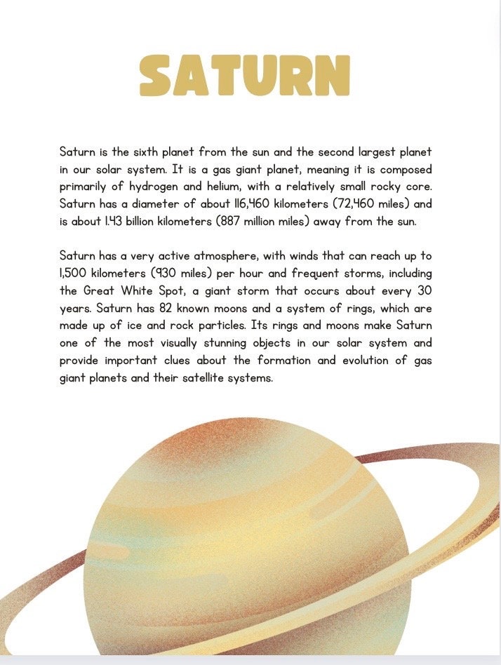 Solar System Packet - Etsy