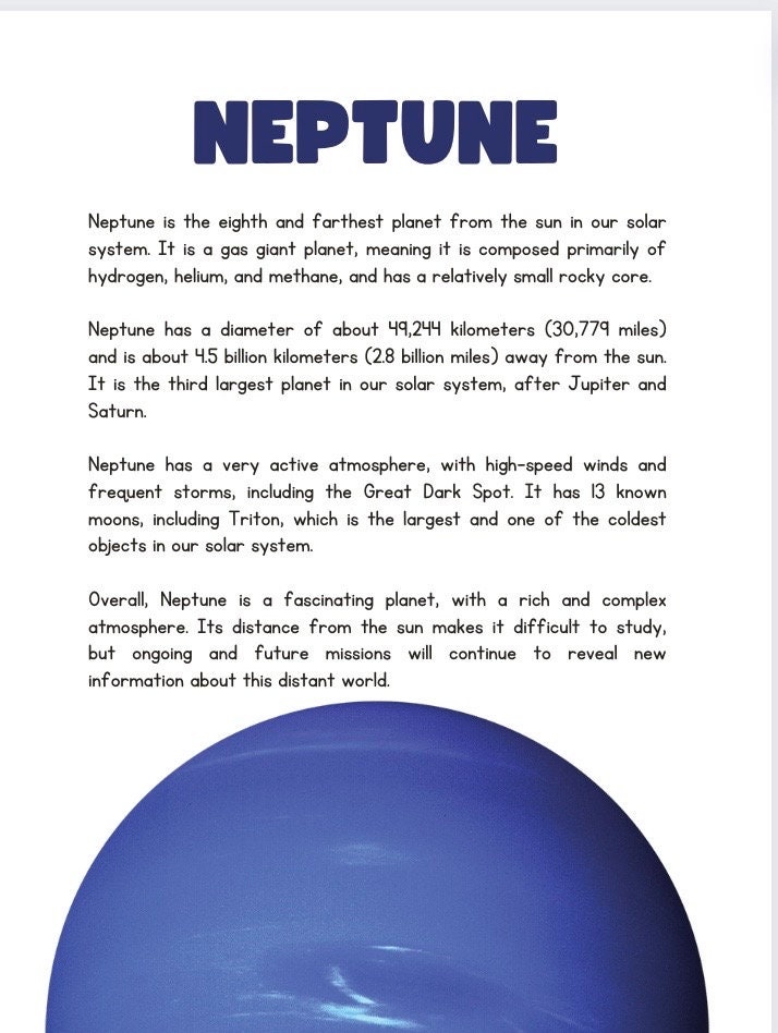 Solar System Packet - Etsy