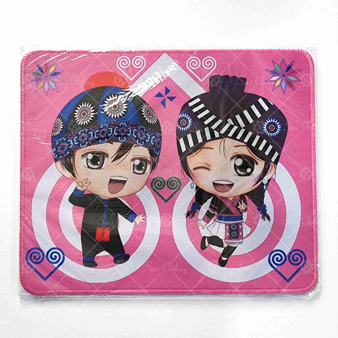 Hmong Mousepad Hmong Boy Girl Chibi Desk Pad Hmong Gift Hmoob Colorful ...