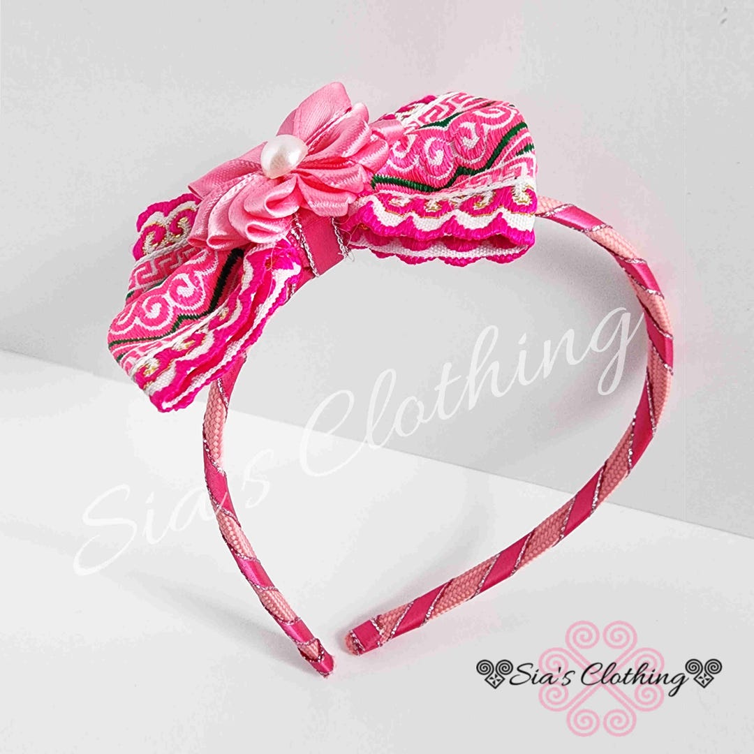 Hmong Bow Headband Hmong Hair Bow Hmong Gift Girl Bow Clip Hmong ...