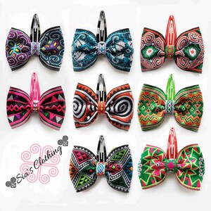 Hmong Hair Clip | Hmong Hair Bow | Hmong Gift | Girl Bow Clip | Hmong ...