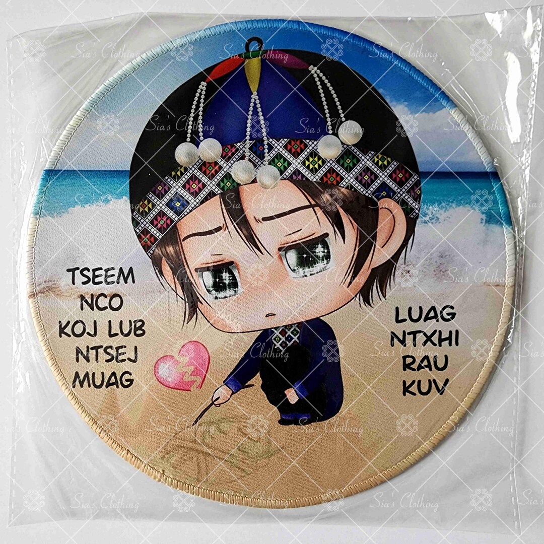Hmong Mousepad Hmong Sad Boy Chibi Desk Pad Hmong Gift Hmoob Accessory ...