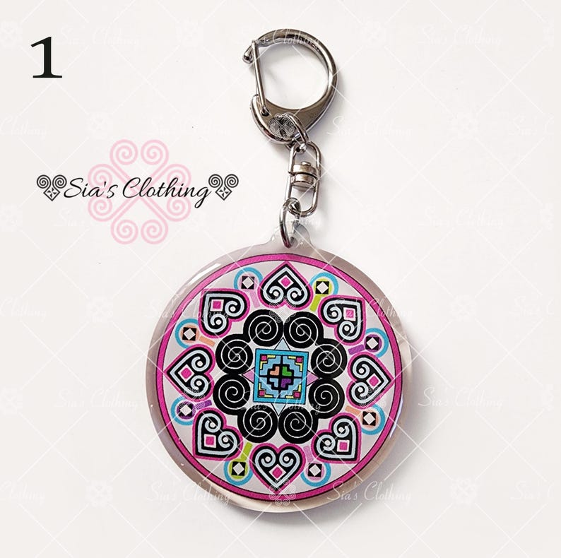 Hmong Keychain Paj Ntaub Hmong Colorful Charm Love Keychain Friends ...