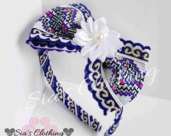 Hmong Girl Hair Clip Hmong Padao Hair Bow Headband Hmong Gift Hmong Art ...