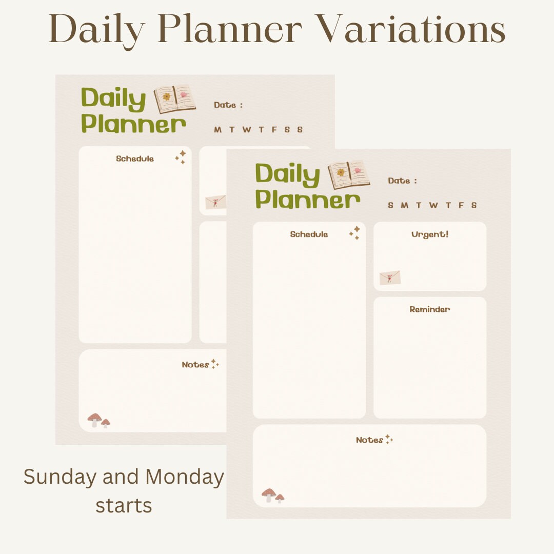 Cottage Core Planner Printable, Monthly, Weekly, and Daily Planner ...