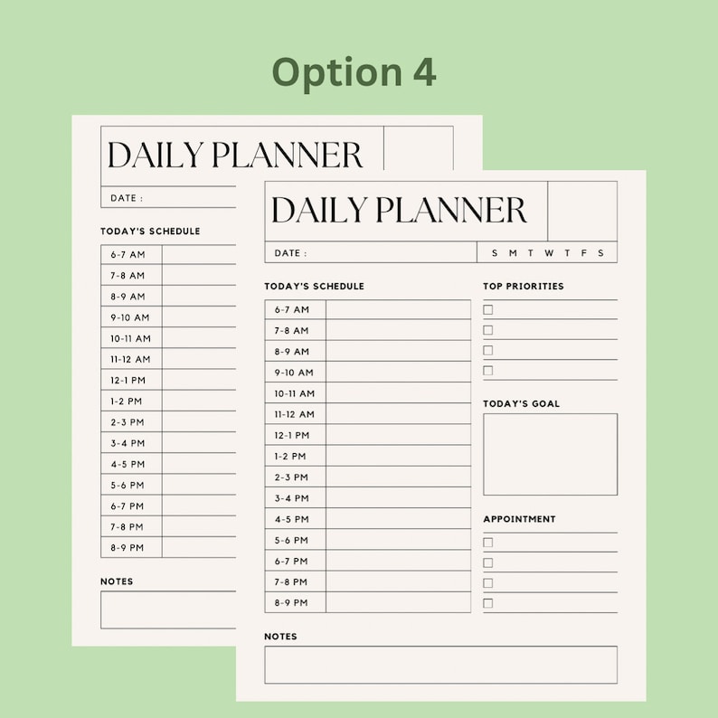 Minimalist Daily Planner Printable, Daily to Do List for Work/home ...