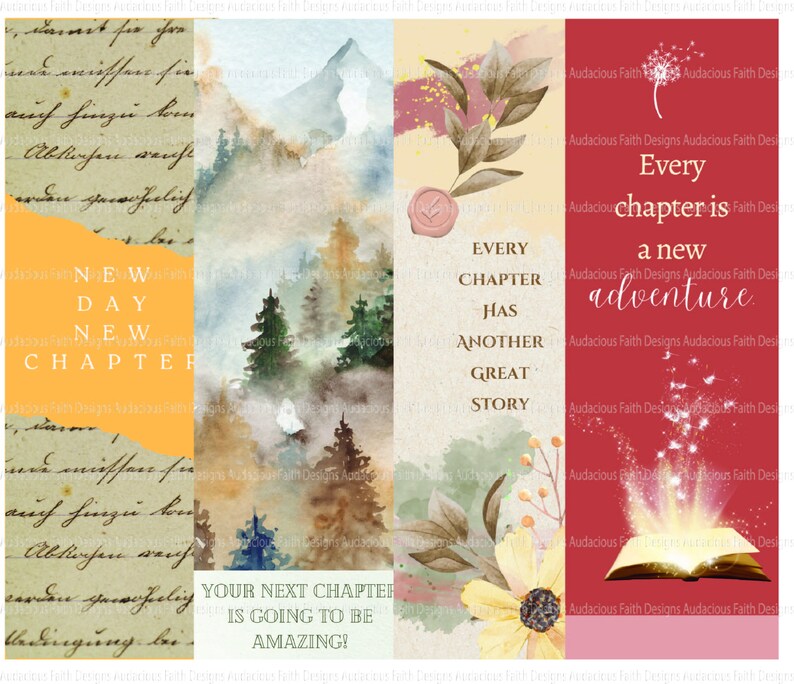 Printable Bookmarks, New Chapter, Inspirational - Etsy