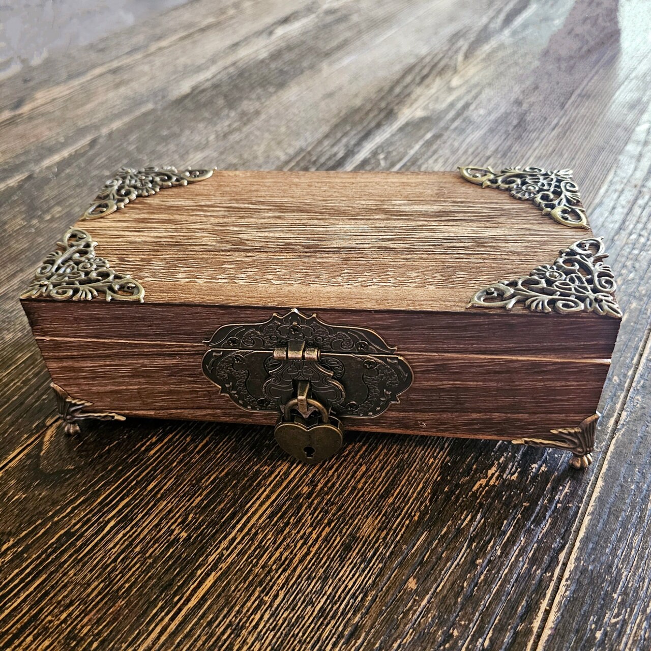 Keepsake Box With Lock and Key Lock Box Wooden Lock Box Jewelry Box ...