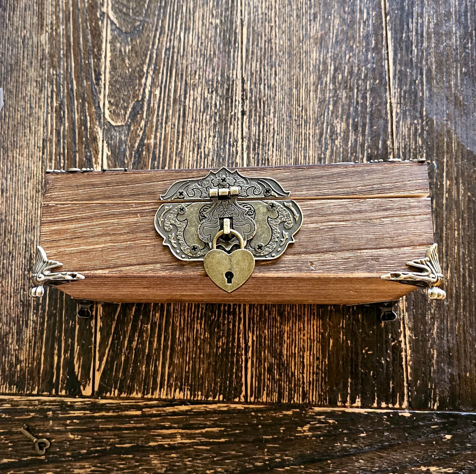Keepsake Box With Lock and Key Lock Box Wooden Lock Box Jewelry Box ...
