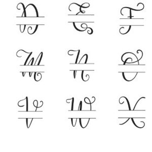 Monogram Letters With Space in Middle for Text - Etsy