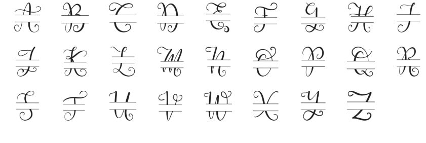 Monogram Letters With Space in Middle for Text - Etsy