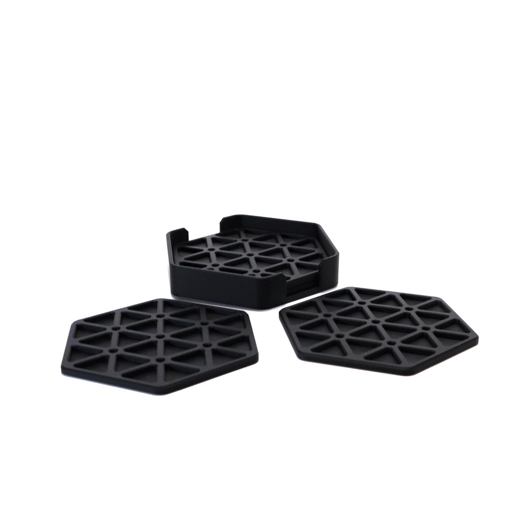 ISO Grid Aerospace-inspired Hexagonal Coaster Set With Case - Etsy