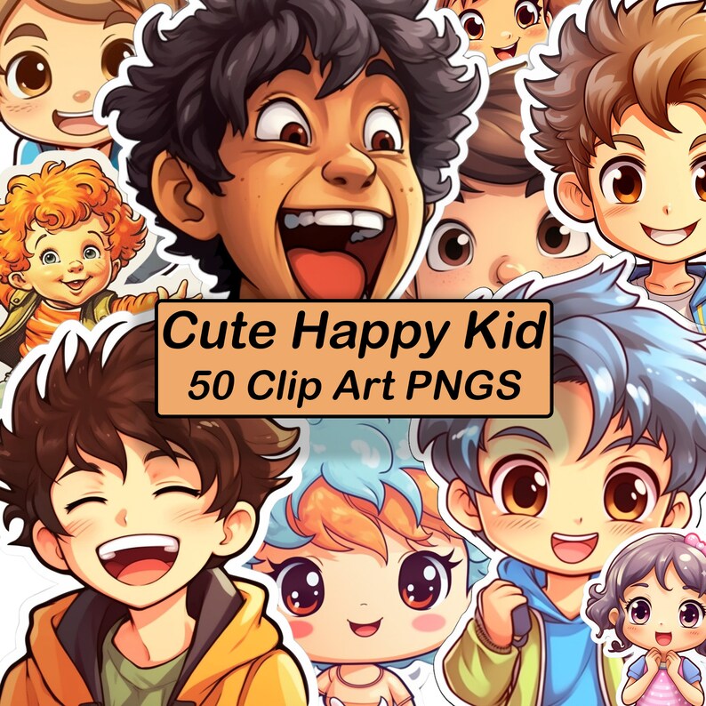 50 Cute Happy Kids Clipart, High Quality Transparent Pngs, Instant ...