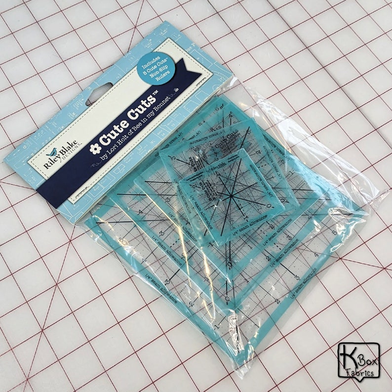Quilting Ruler Square Set Blue Cute Cuts Trim-it Collection 5 Sizes of ...