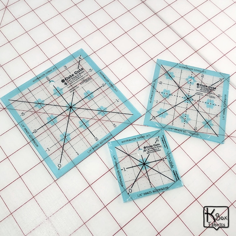 Quilting Ruler Square Set Blue Cute Cuts Trim-it Collection 5 Sizes of ...