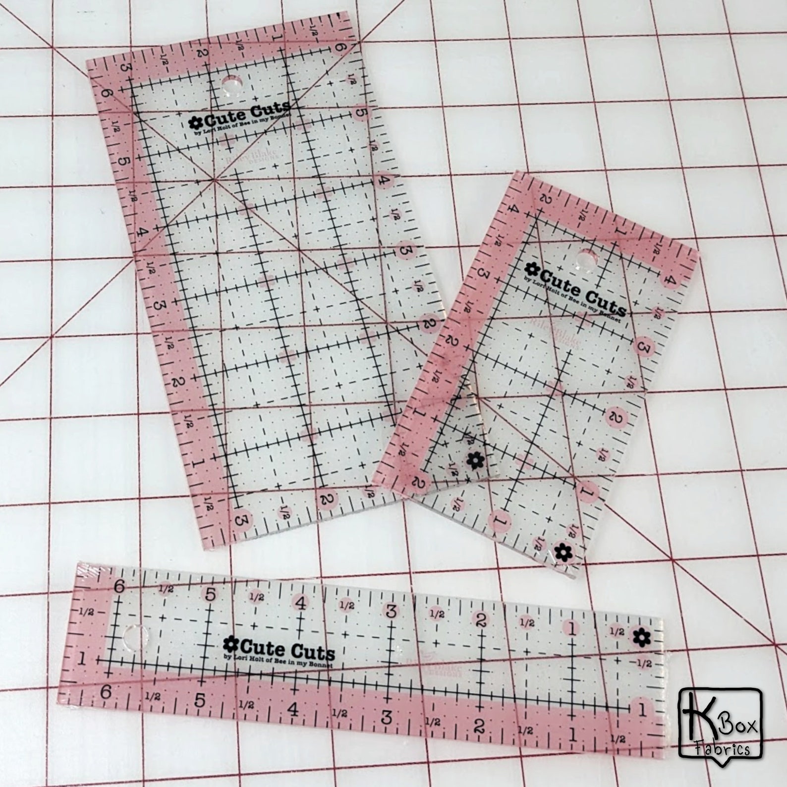 Quilting Ruler Rectangle Set Pink Cute Cuts Collection 5 Sizes of Non ...