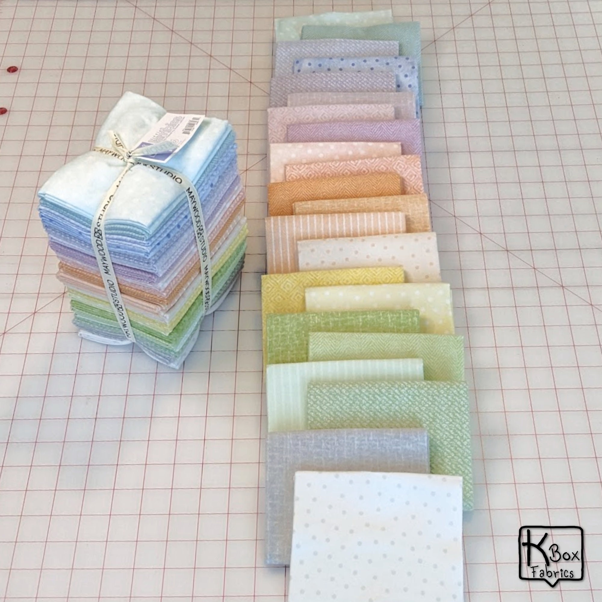 Fat Quarter Bundle 22 Pieces Flannel Pastel Rainbow Color Little ...
