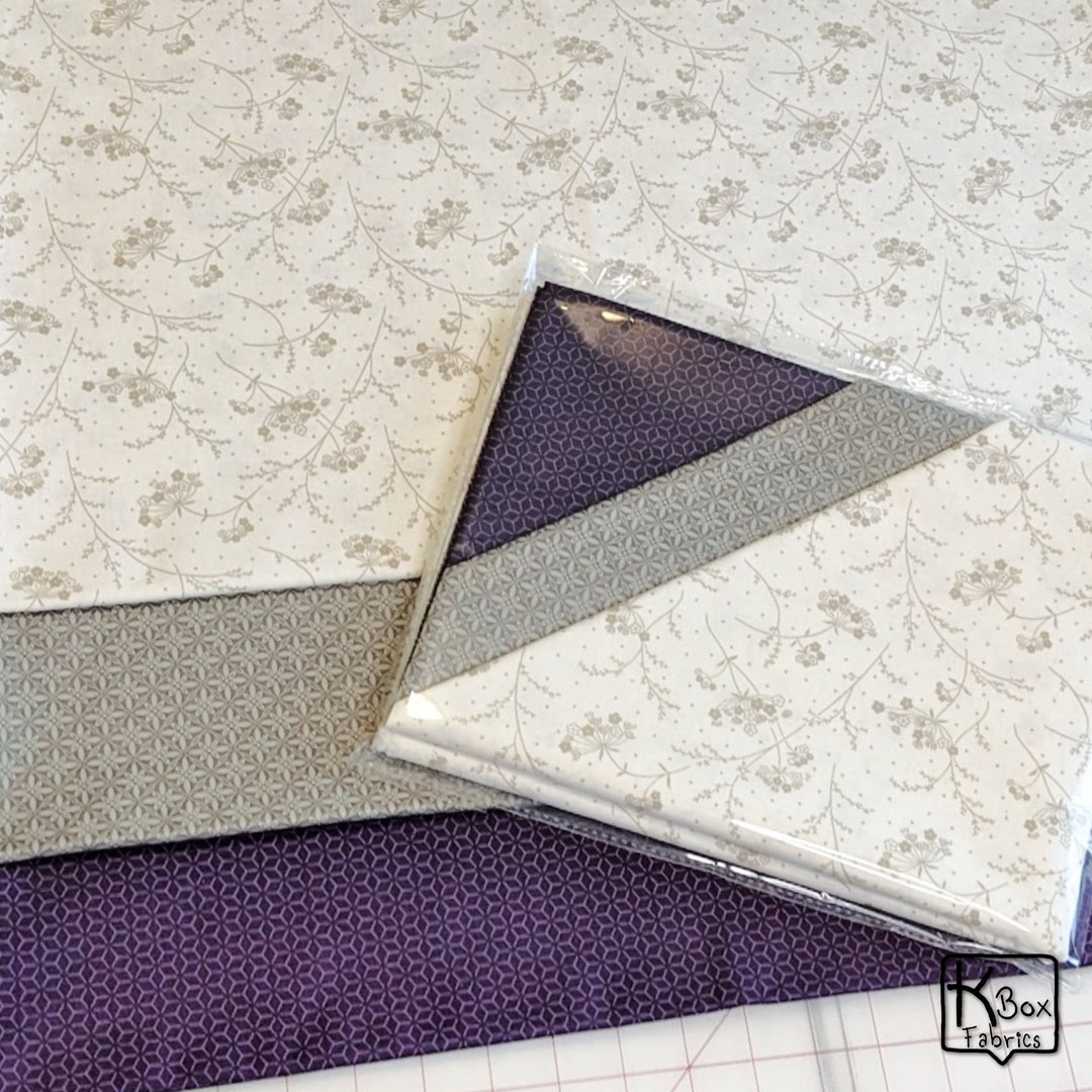 3 Yards Fabric Pack Kimberbell Basics Deep Purple Gray and Cream ...