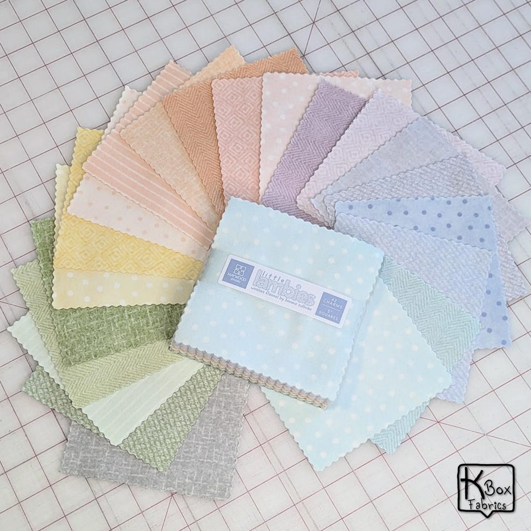 5 Inch Square Flannel Charm Pack 42 Pieces Pastel Flannel Rainbow ...