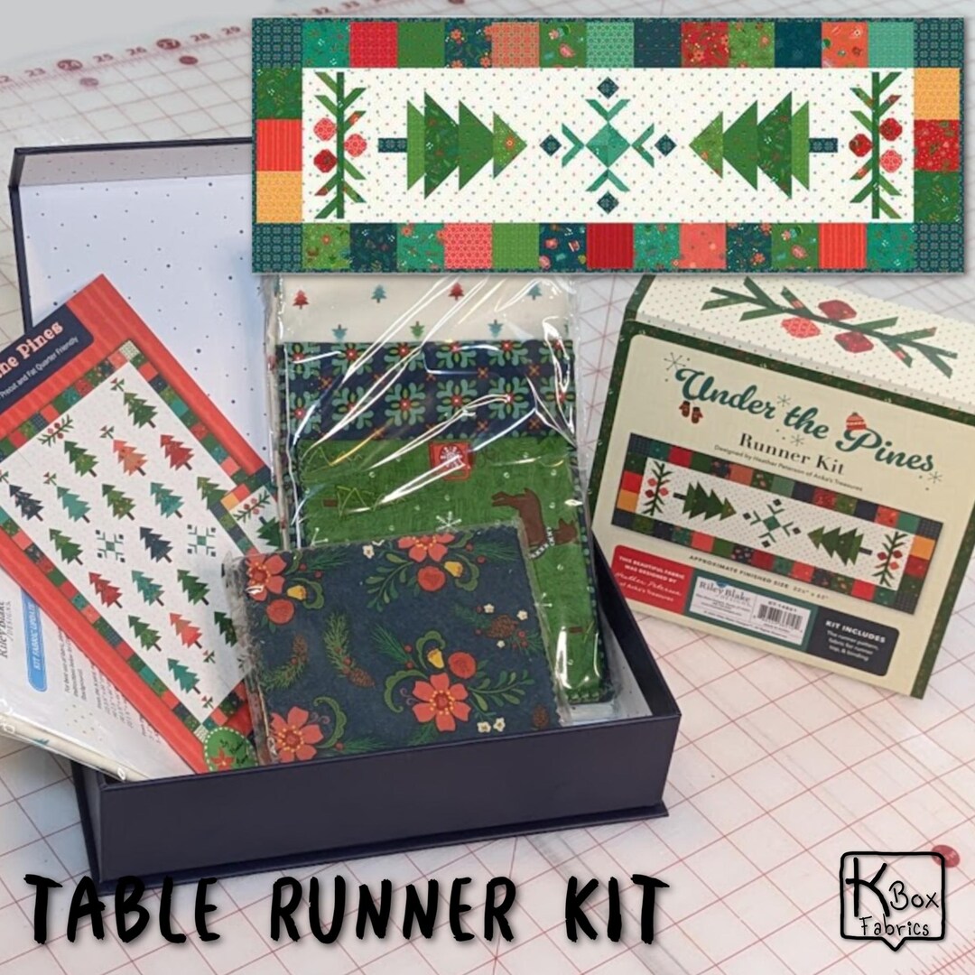 Table Runner Kit Under the Pines With Keepsake Box Includes Pattern and ...
