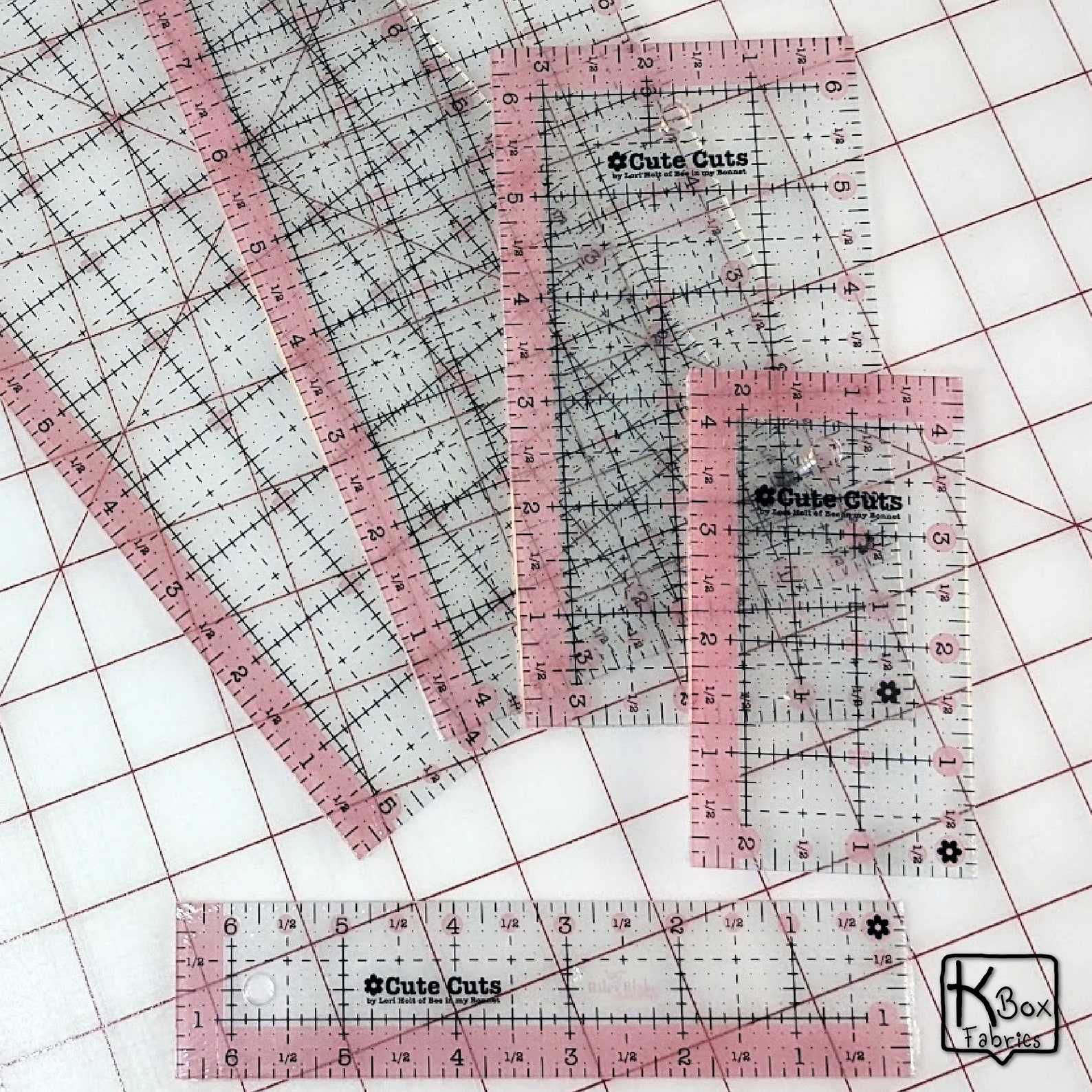 Quilting Ruler Rectangle Set Pink Cute Cuts Collection 5 Sizes of Non ...