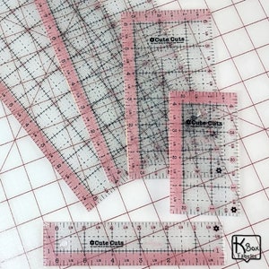 Quilting Ruler Rectangle Set Pink Cute Cuts Collection 5 Sizes of Non ...
