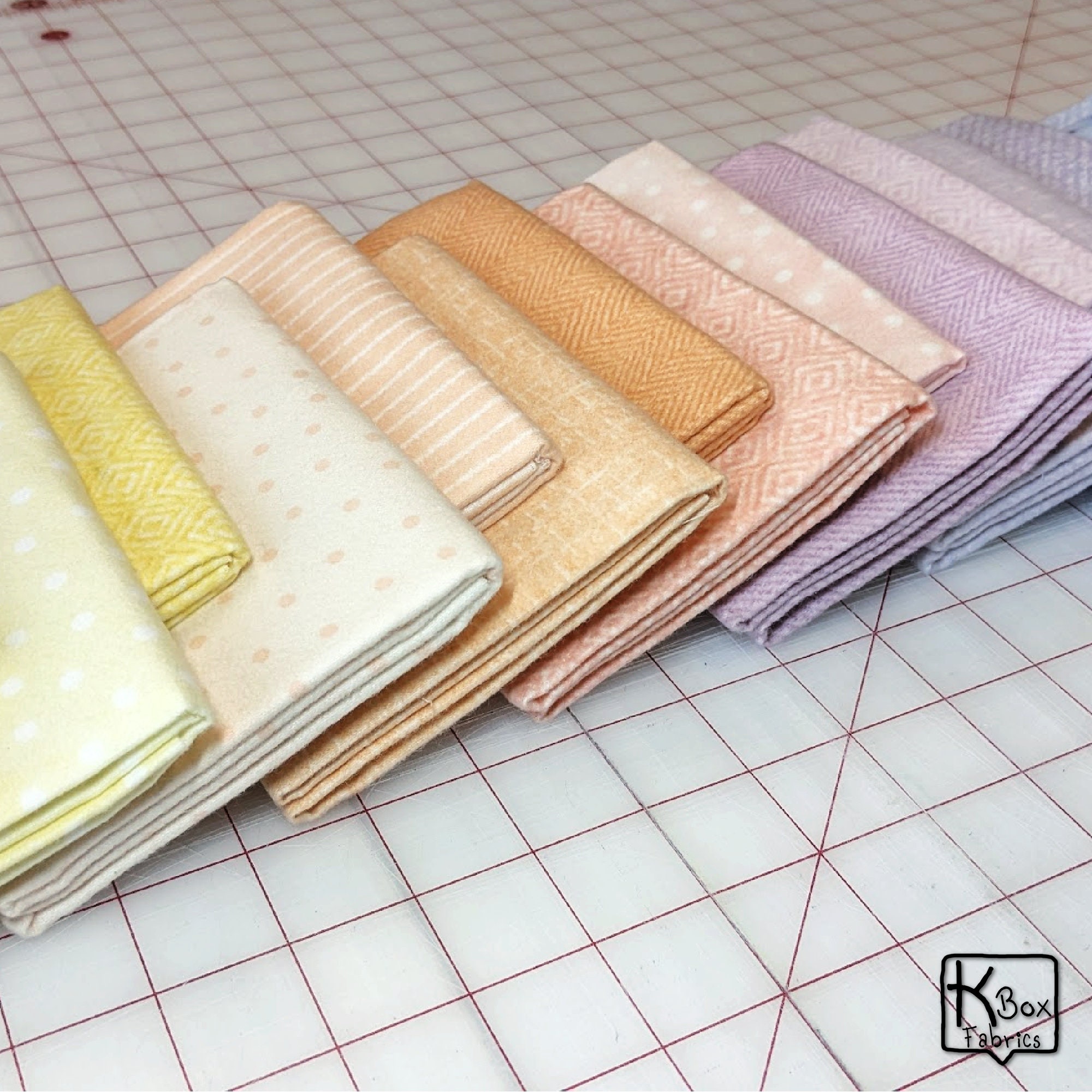 Fat Quarter Bundle 22 Pieces Flannel Pastel Rainbow Color Little ...