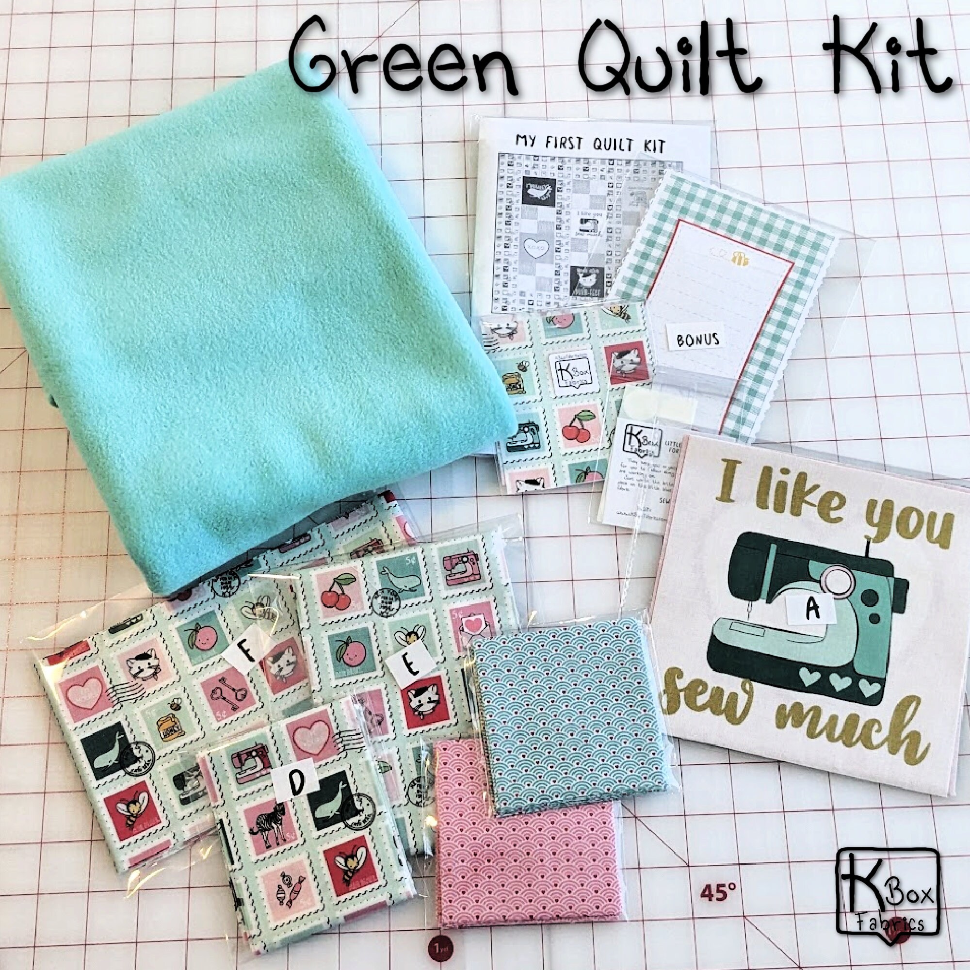 Easy Quilt Kit Precut Ready to Sew Cotton Fabric and Soft Fleece ...