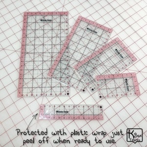 Quilting Ruler Rectangle Set Pink Cute Cuts Collection 5 Sizes of Non ...