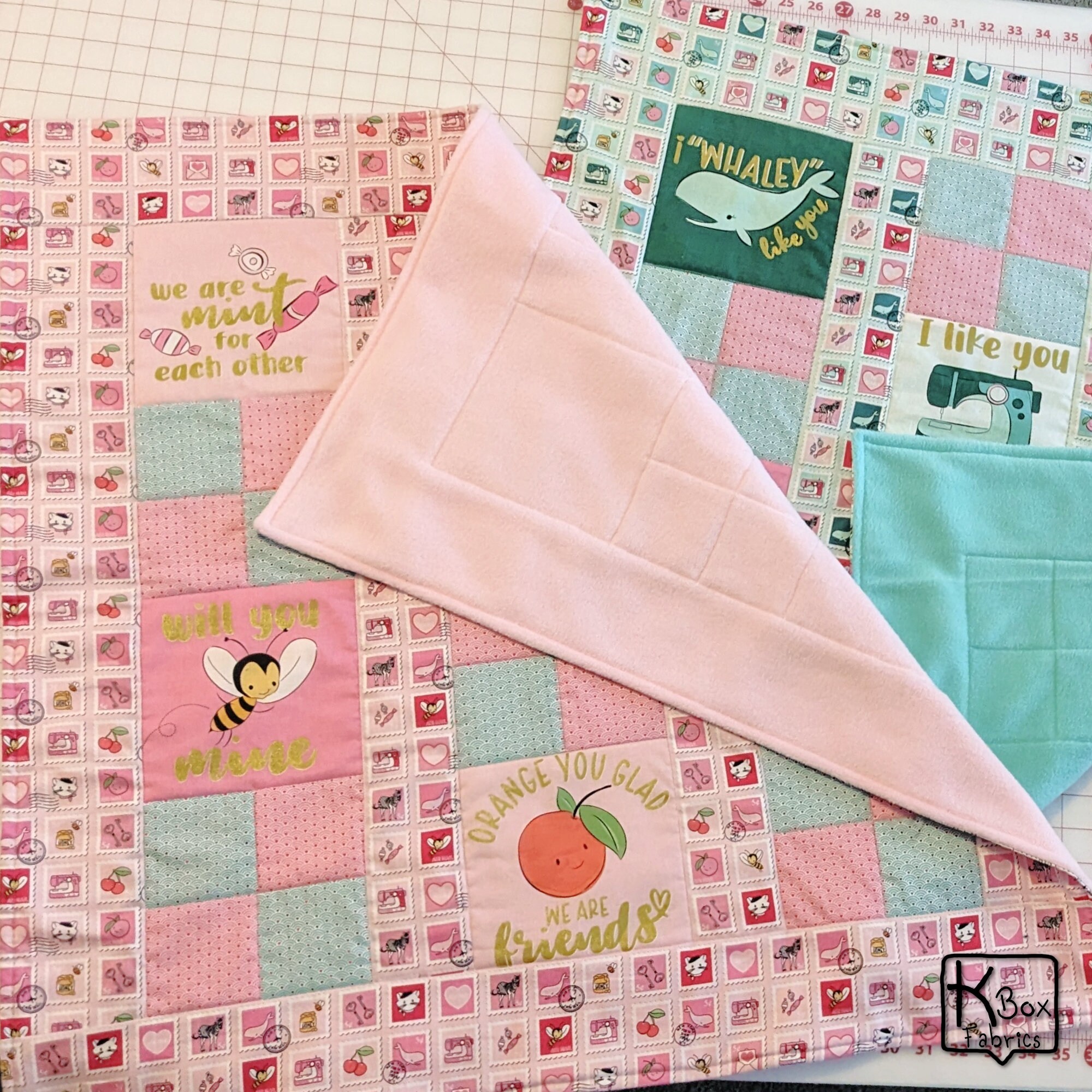Easy Quilt Kit Precut Ready to Sew Cotton Fabric and Soft Fleece ...