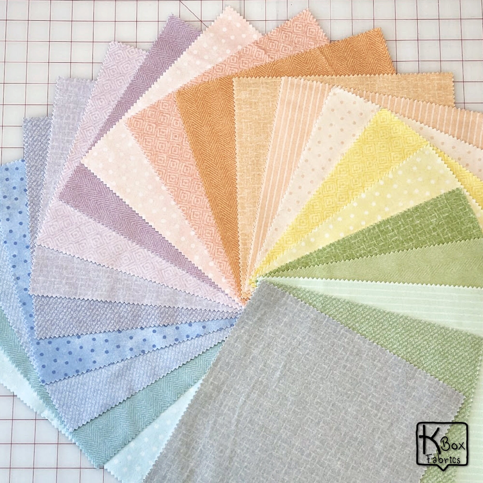 10 Inch Square Layer Cake Stacker 42 Pieces Pastel Flannel Rainbow ...