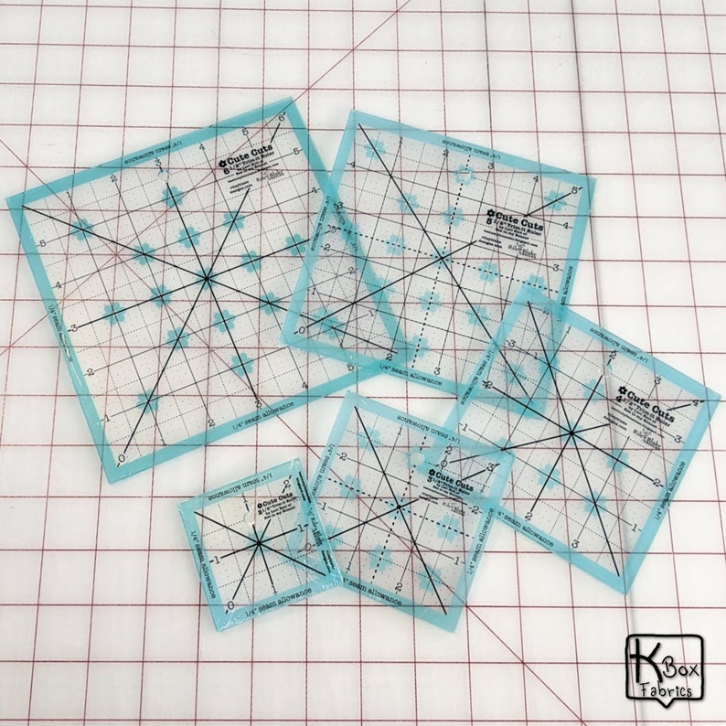 Quilting Ruler Square Set Blue Cute Cuts Trim-it Collection 5 Sizes of ...
