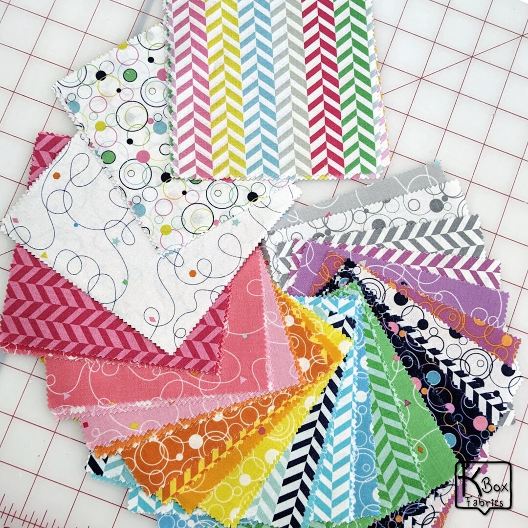 5 Inch Stacker 42 Pieces Bundle Rainbow Effervescence Collection Cotton Precut Fabric Great 5x5 ...
