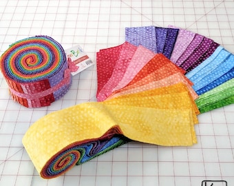 2 1/2 Fabric Strips 40 Pieces Roll White Solid Confetti Collection ...